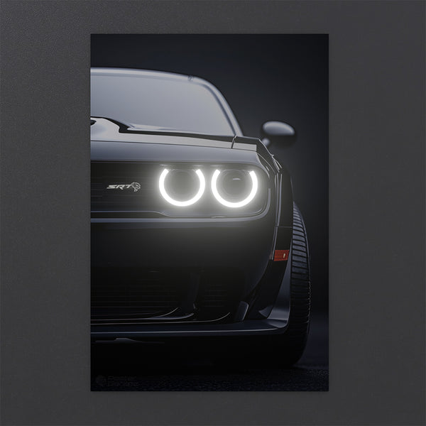 Dodge Challenger SRT Hellcat - Neon LED Car Poster – Poster Garage